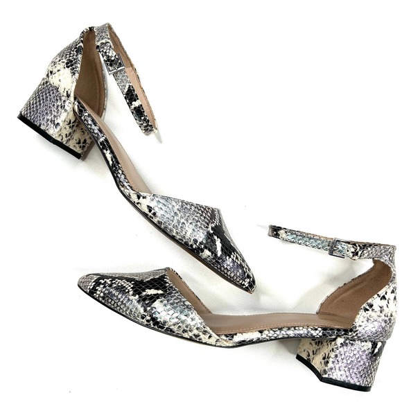 Aldo | Shoes | Aldo Genuine Leather Iridescent Snakeskin Block Heel ...